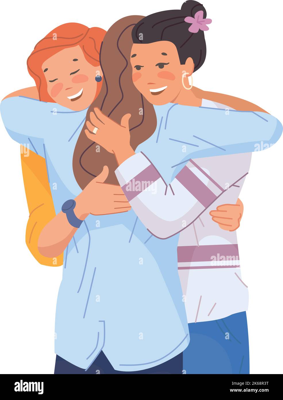 Women hugging. Family relationship. Happy people together isolated on ...