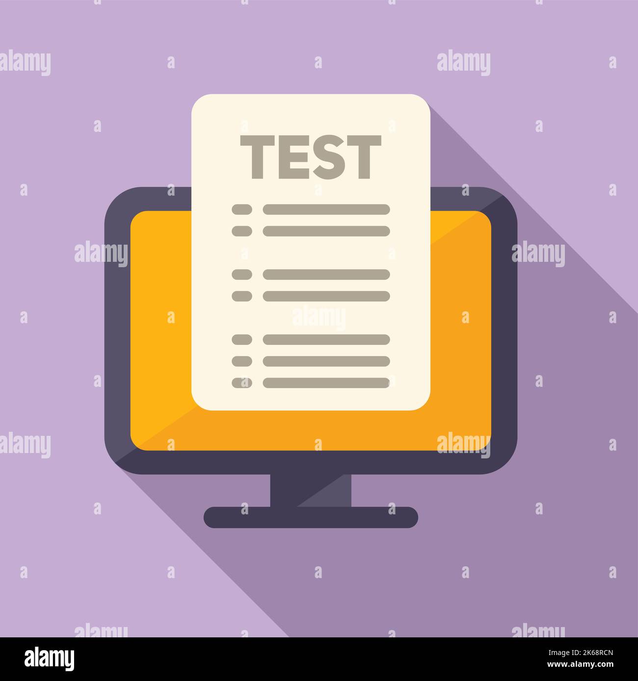 Online pc test icon flat vector. Paper check. Sheet survey Stock Vector ...