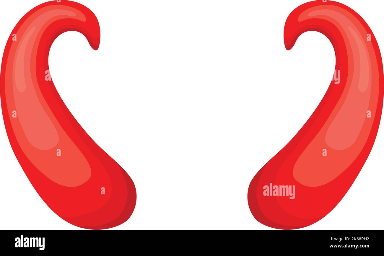 Red horns cartoon accessory. Funny devil party costume isolated on ...