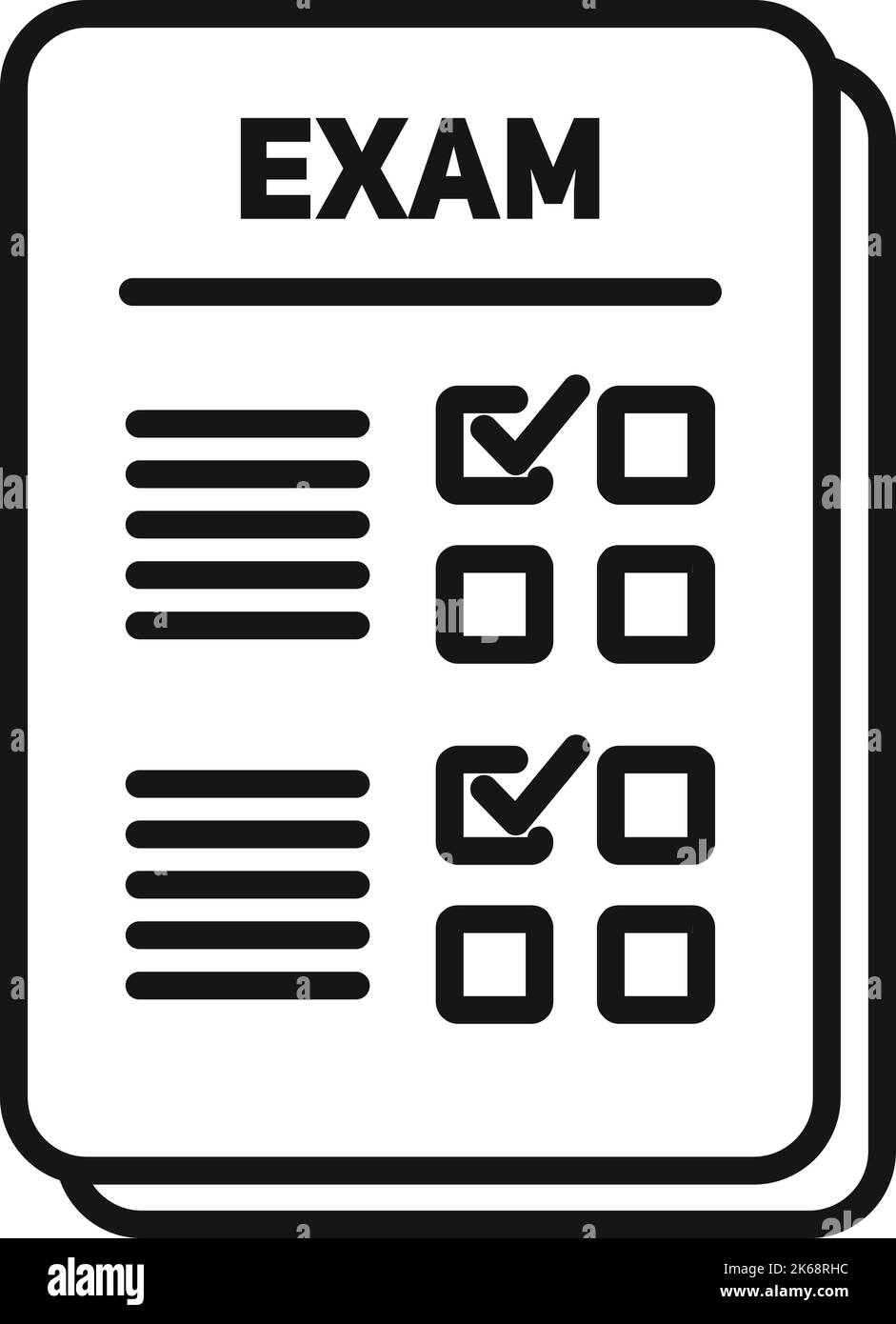 Exam form icon outline vector. Paper check. Sheet mark Stock Vector ...