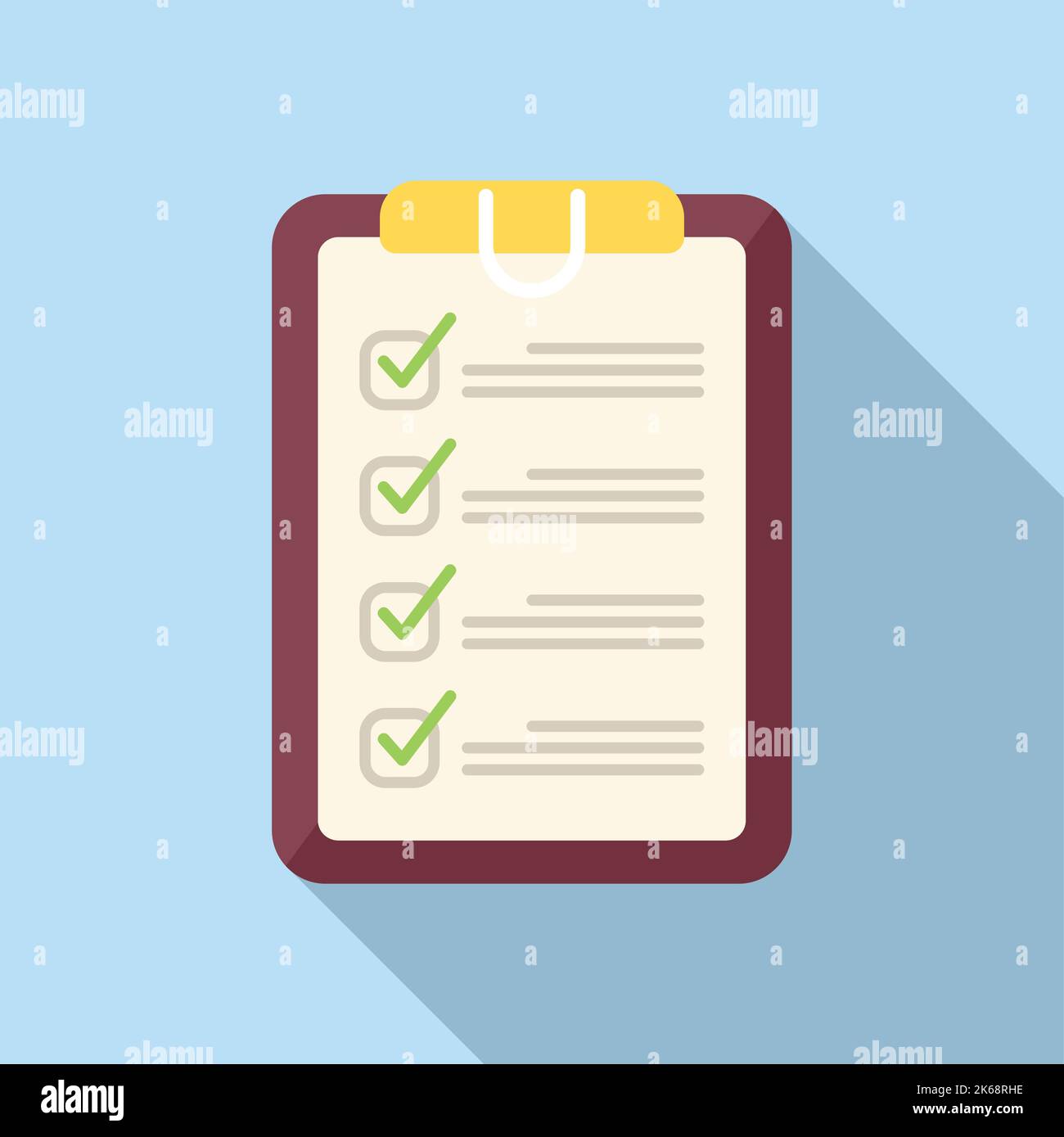 Test clipboard icon flat vector. School exam. Paper check Stock Vector ...