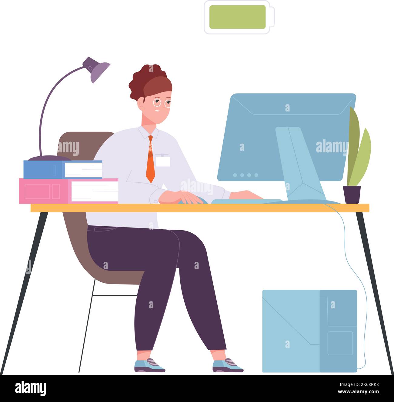 Female student working online with full power sign isolated on white ...