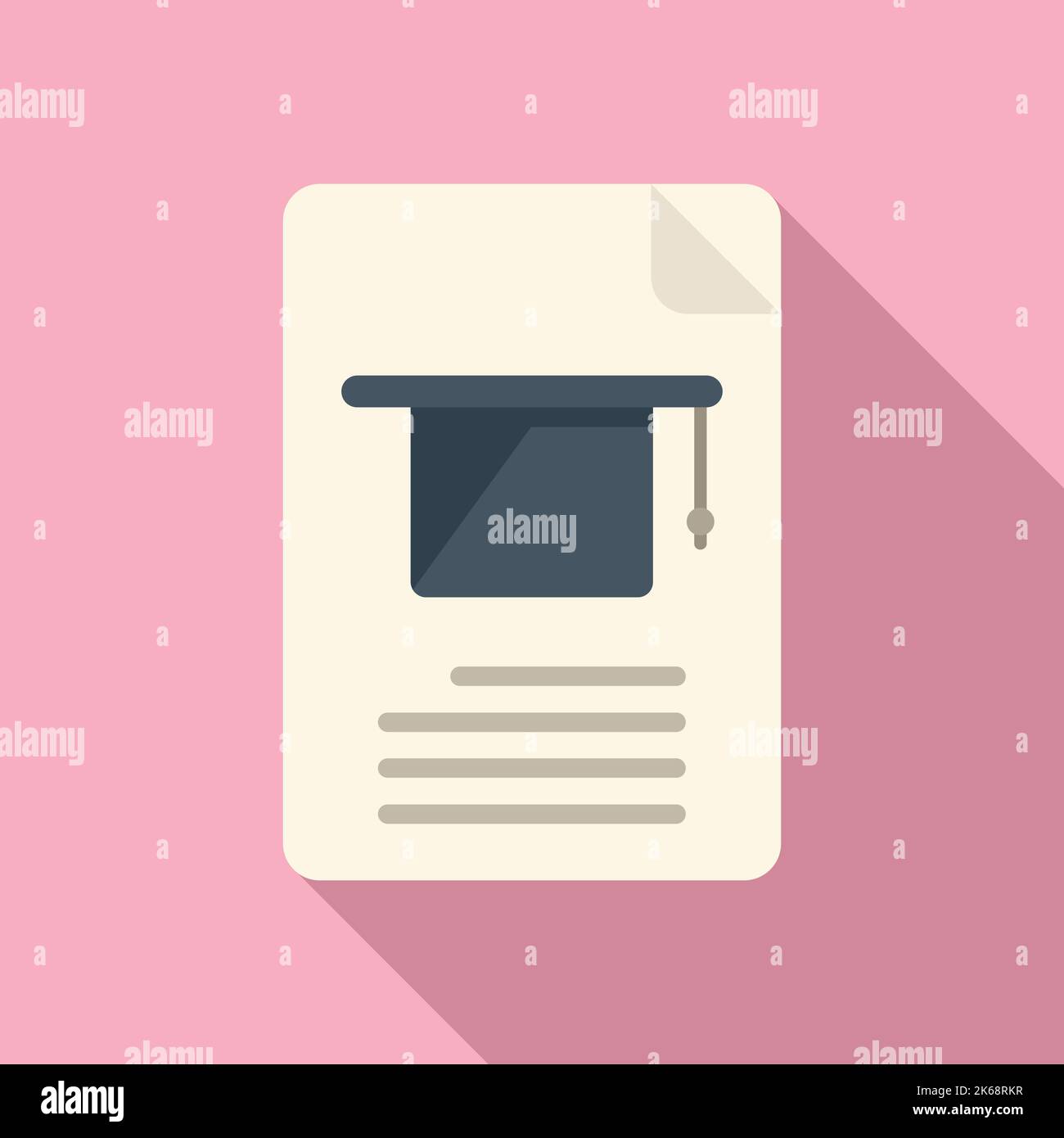 Graduation test icon flat vector. School exam. Paper check Stock Vector ...