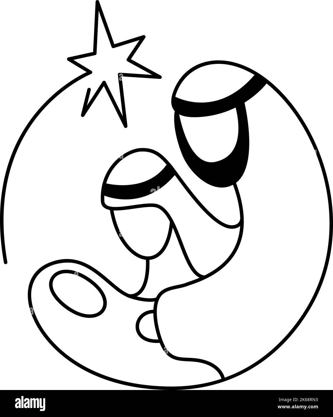 Christmas Christian icon religious Nativity Scene of baby Jesus with ...