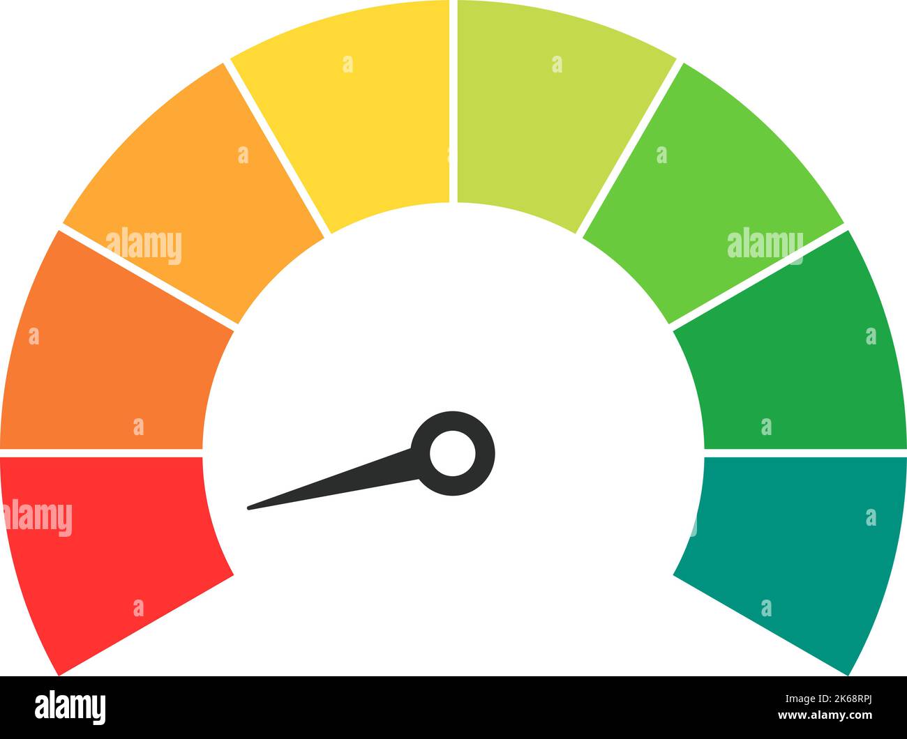 Vector Speedometer Meter With Arrow For Dashboard With Green Yellow Red Indicators Gauge Of