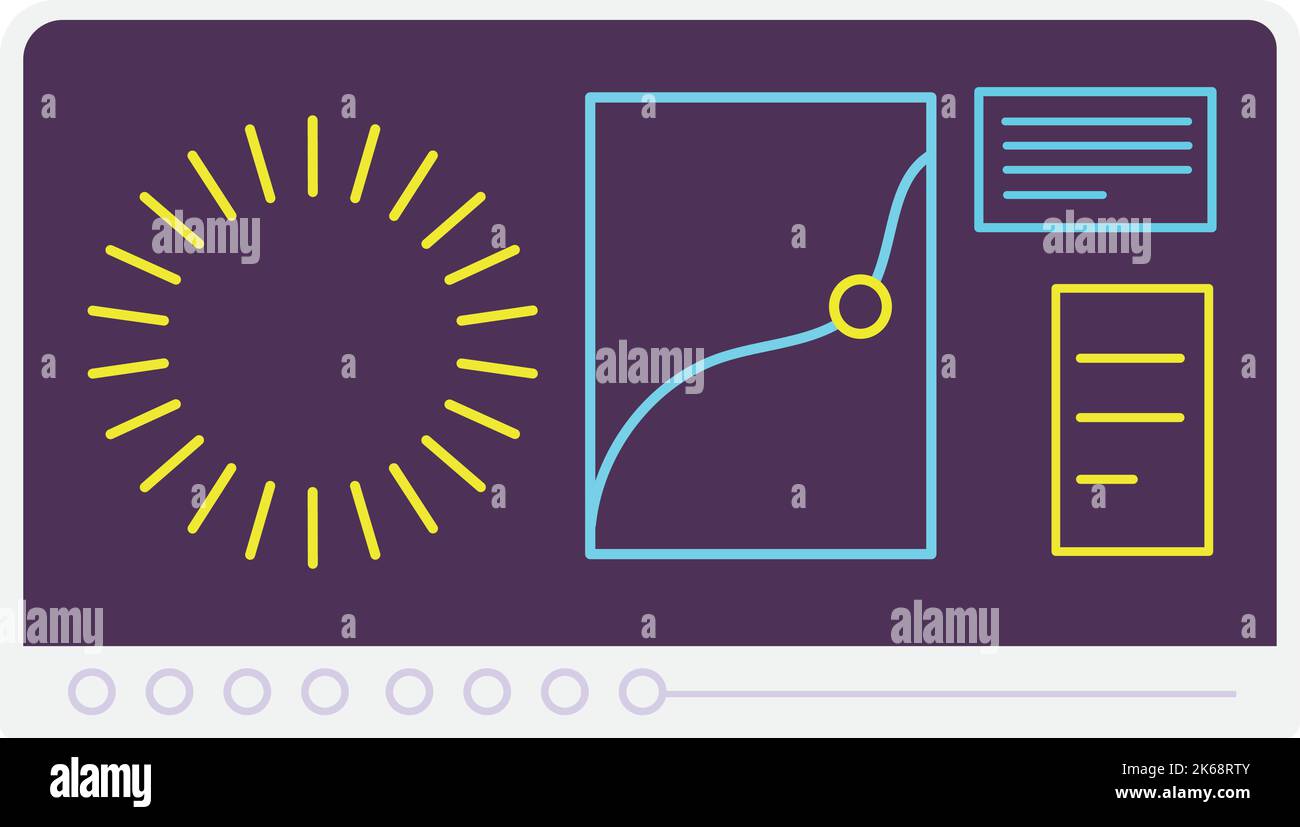 Hospital monitor icon. Patient test result on display isolated on white ...