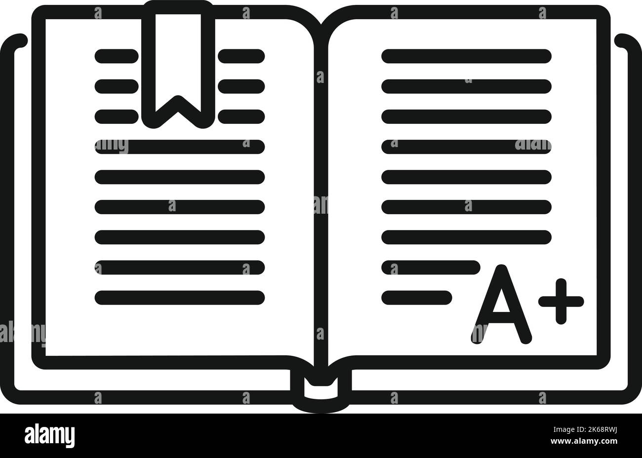 Test book icon outline vector. School exam. Paper check Stock Vector ...