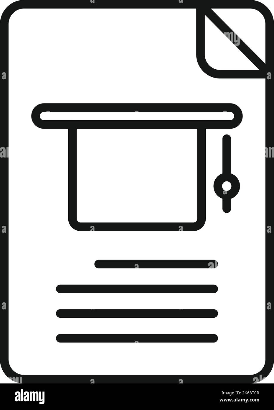 Graduation test icon outline vector. School exam. Paper check Stock ...