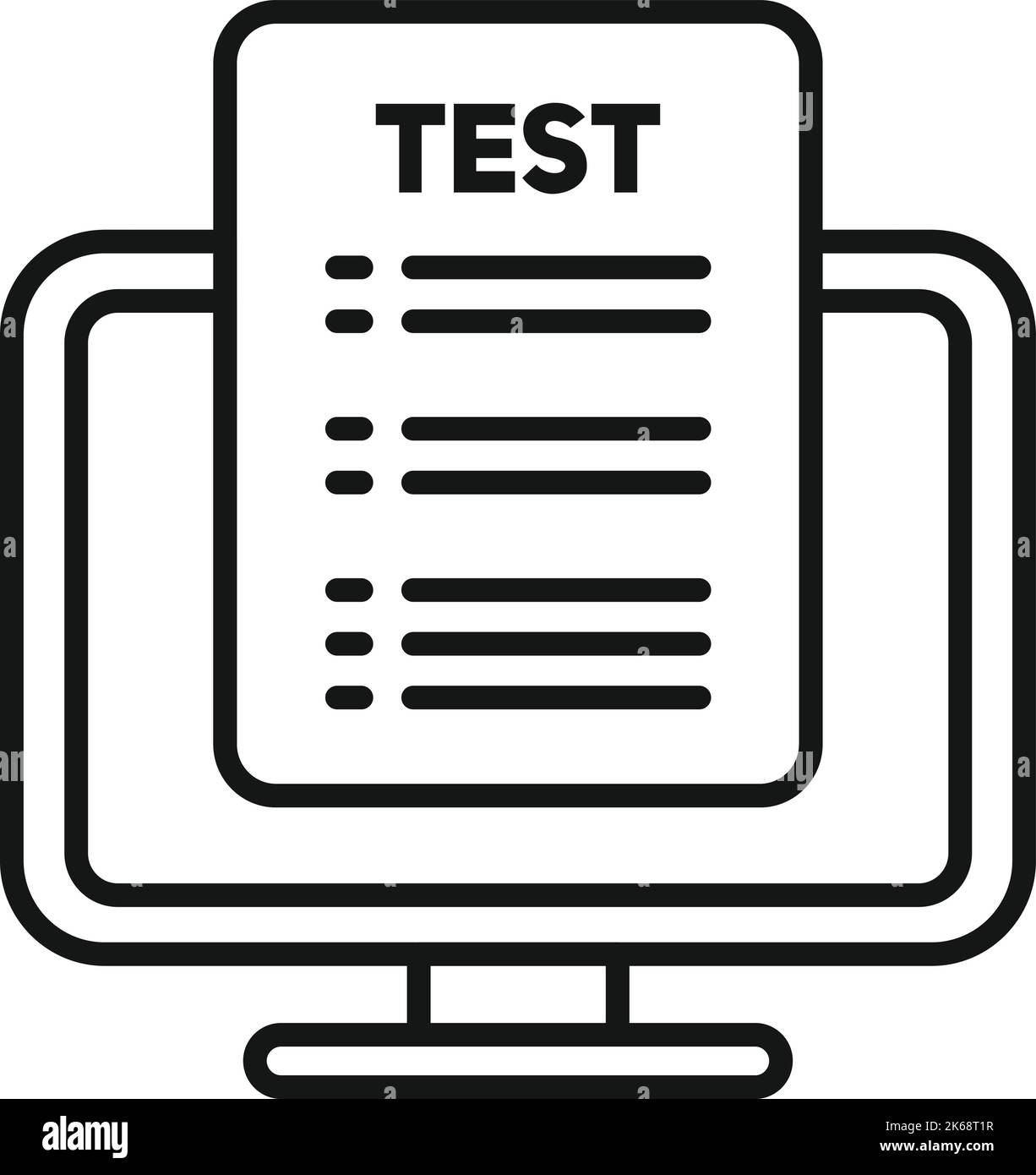 Online pc test icon outline vector. Paper check. Sheet survey Stock ...