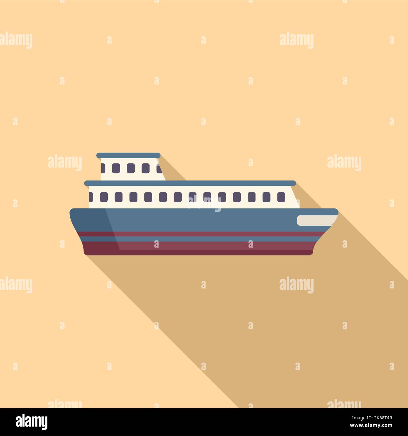 Ferry ship icon flat vector. River boat. Sea water Stock Vector Image ...