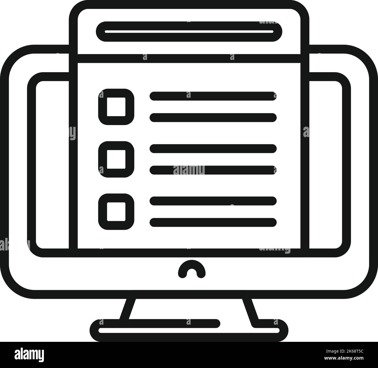 Test monitor icon outline vector. School exam. Paper form Stock Vector ...