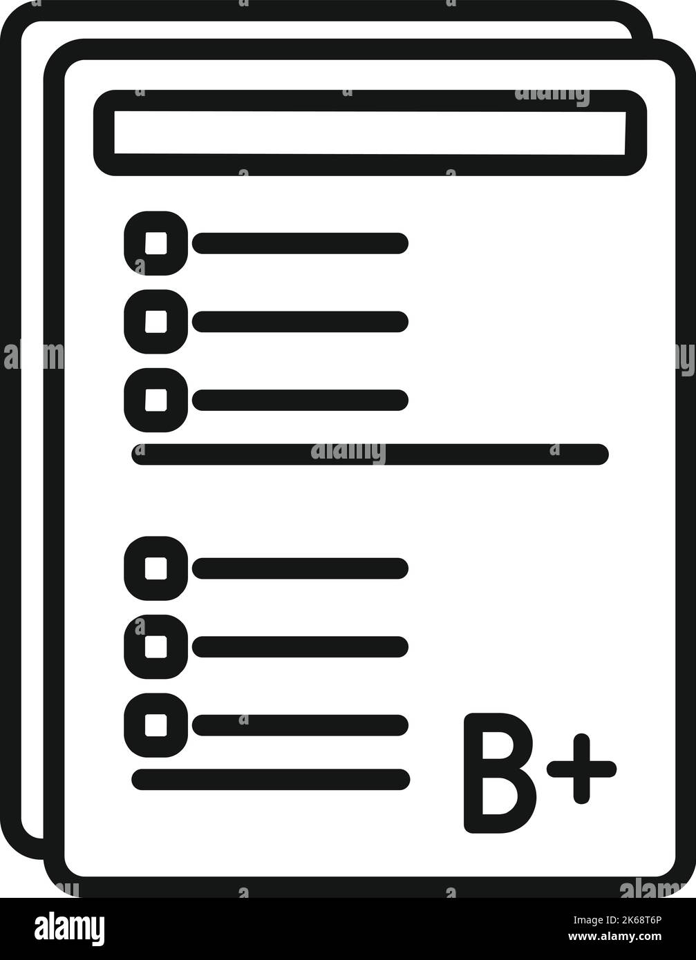 Paper test icon outline vector. Answer exam. Sheet mark Stock Vector ...