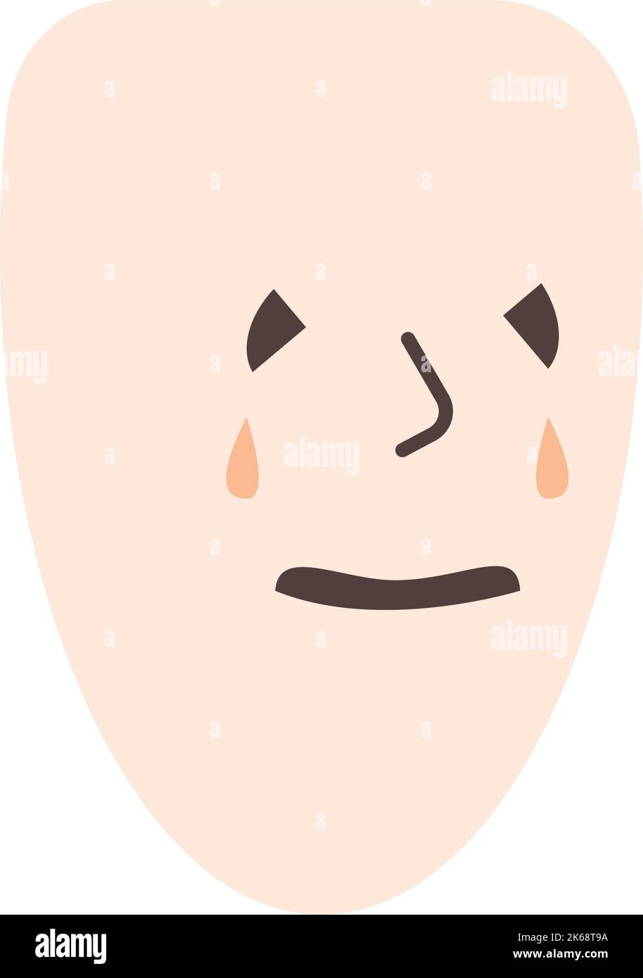 Crying theater mask. Human emotion symbol. Sadness sign isolated on ...
