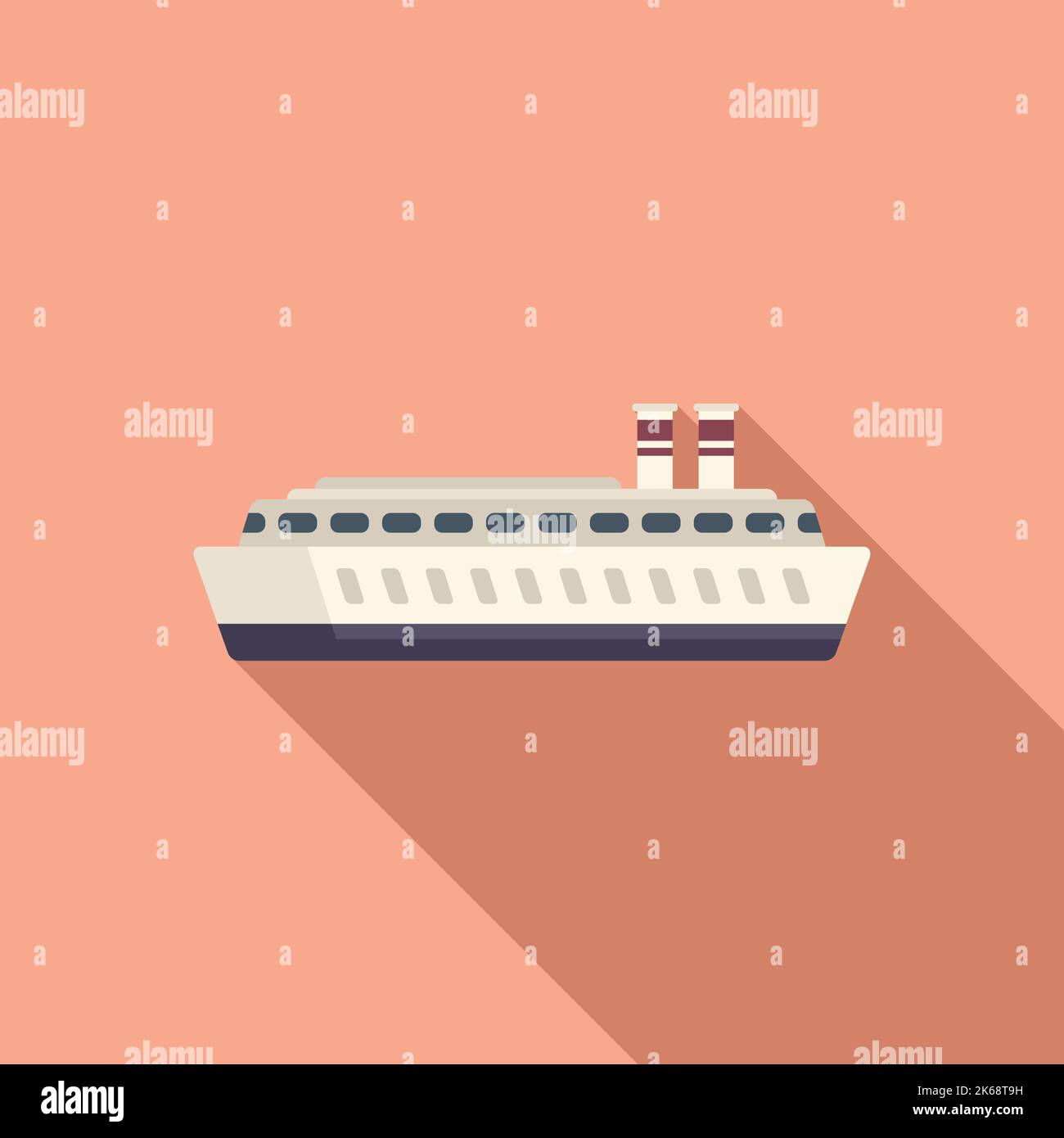Sea ferry icon flat vector. Boat water. Cargo front Stock Vector Image & Art - Alamy