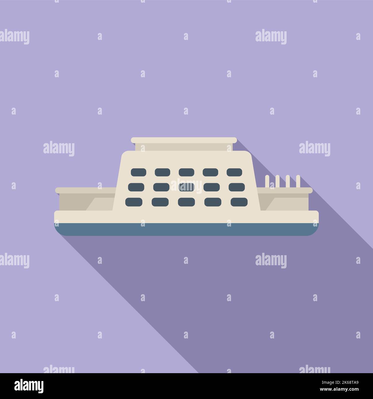 Front ferry boat icon flat vector. Car steamboat. Water sea Stock ...
