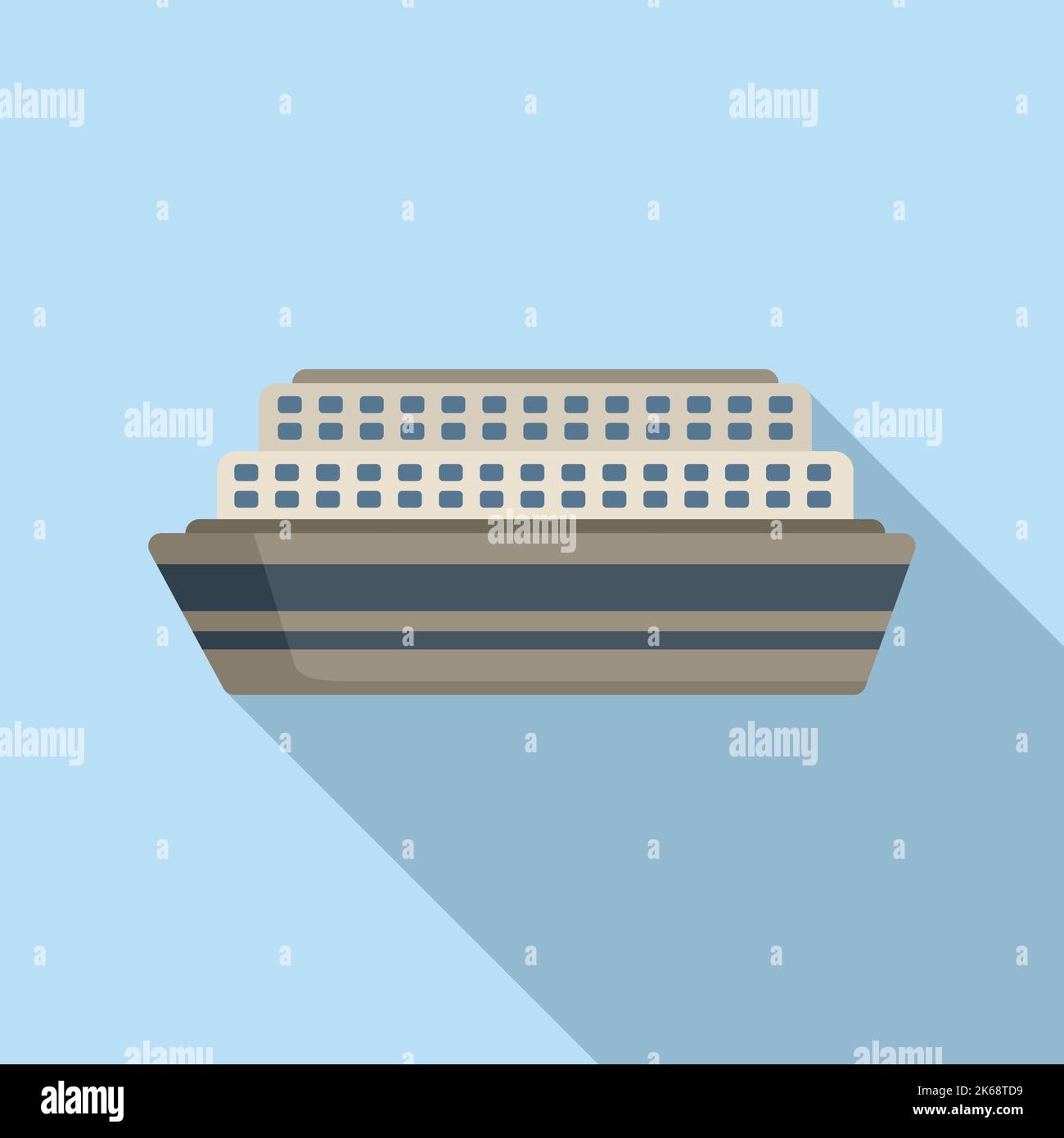 Sea ferry ship icon flat vector. River boat. Cargo front Stock Vector ...