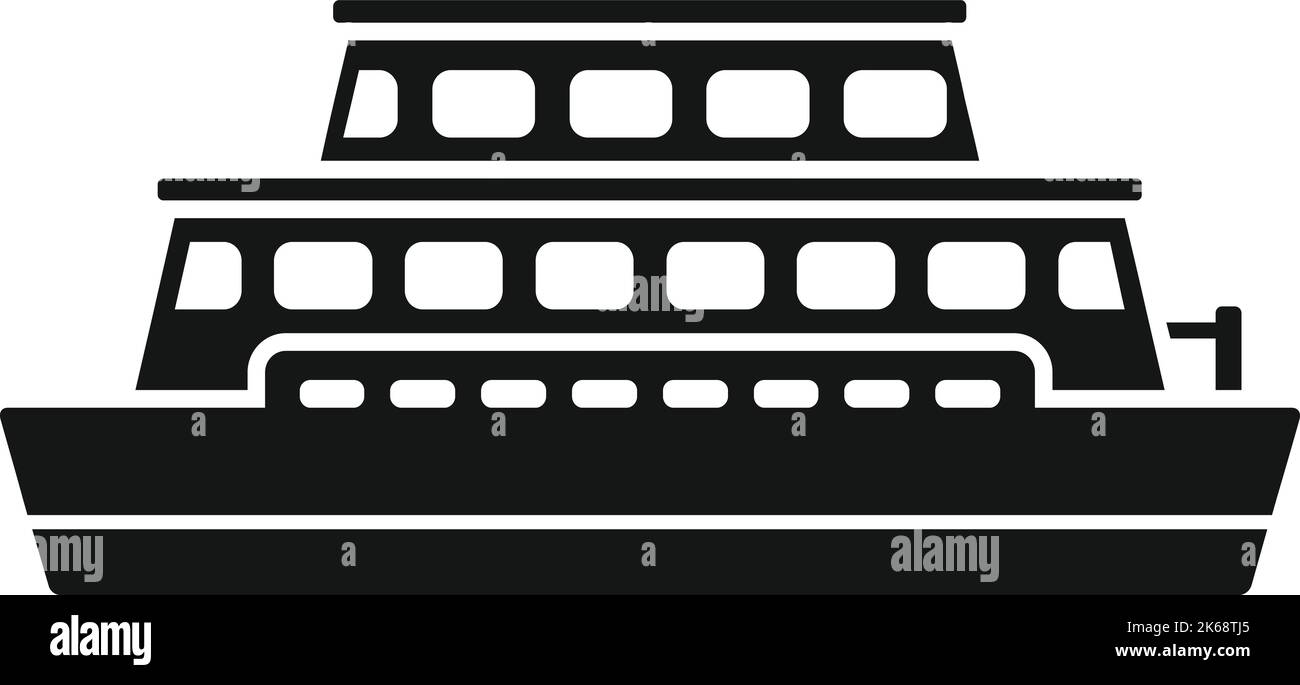 Ferry ship icon simple vector. River boat. Sea water Stock Vector Image ...