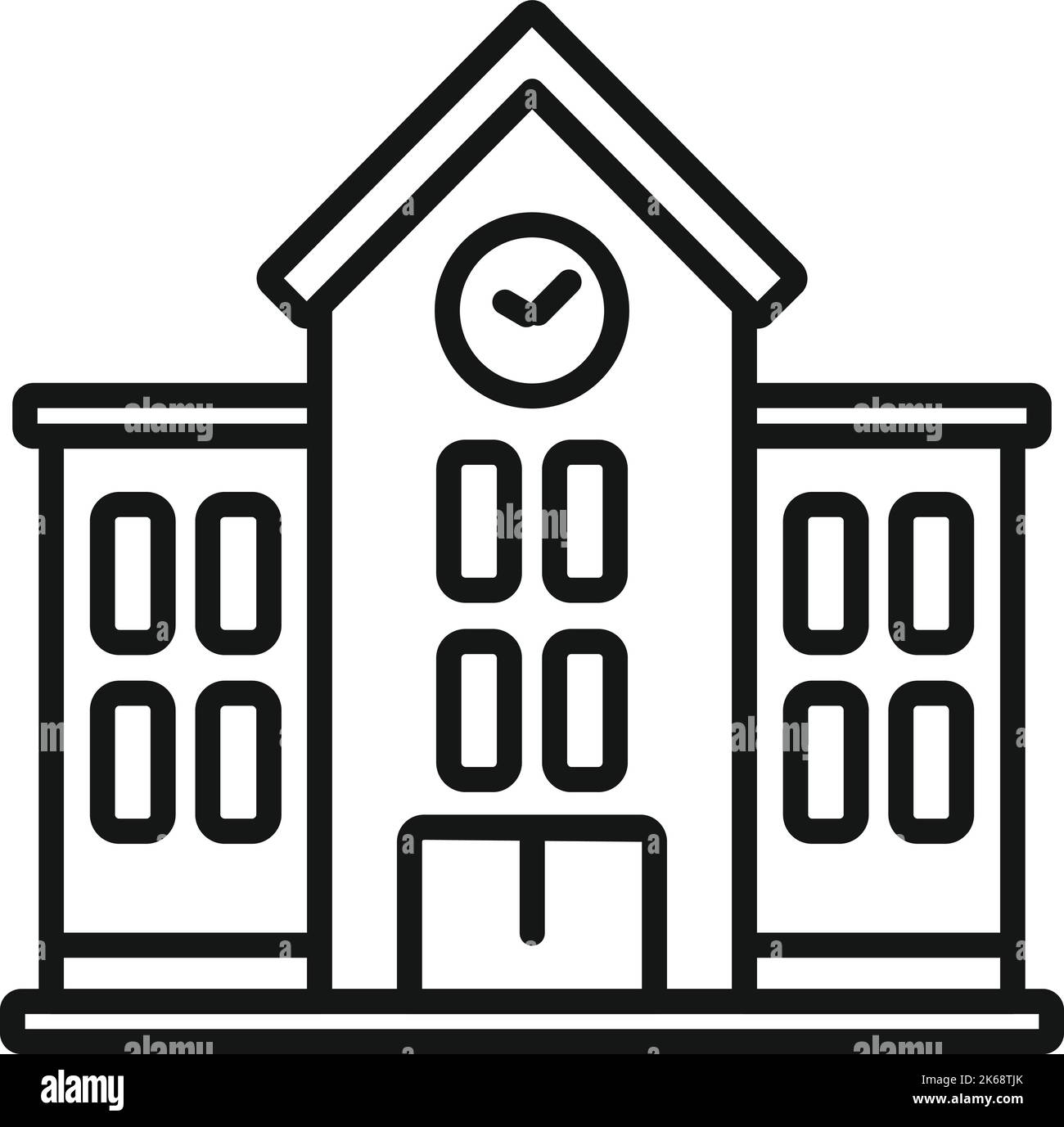 School building icon outline vector. Exam test. Paper check Stock ...