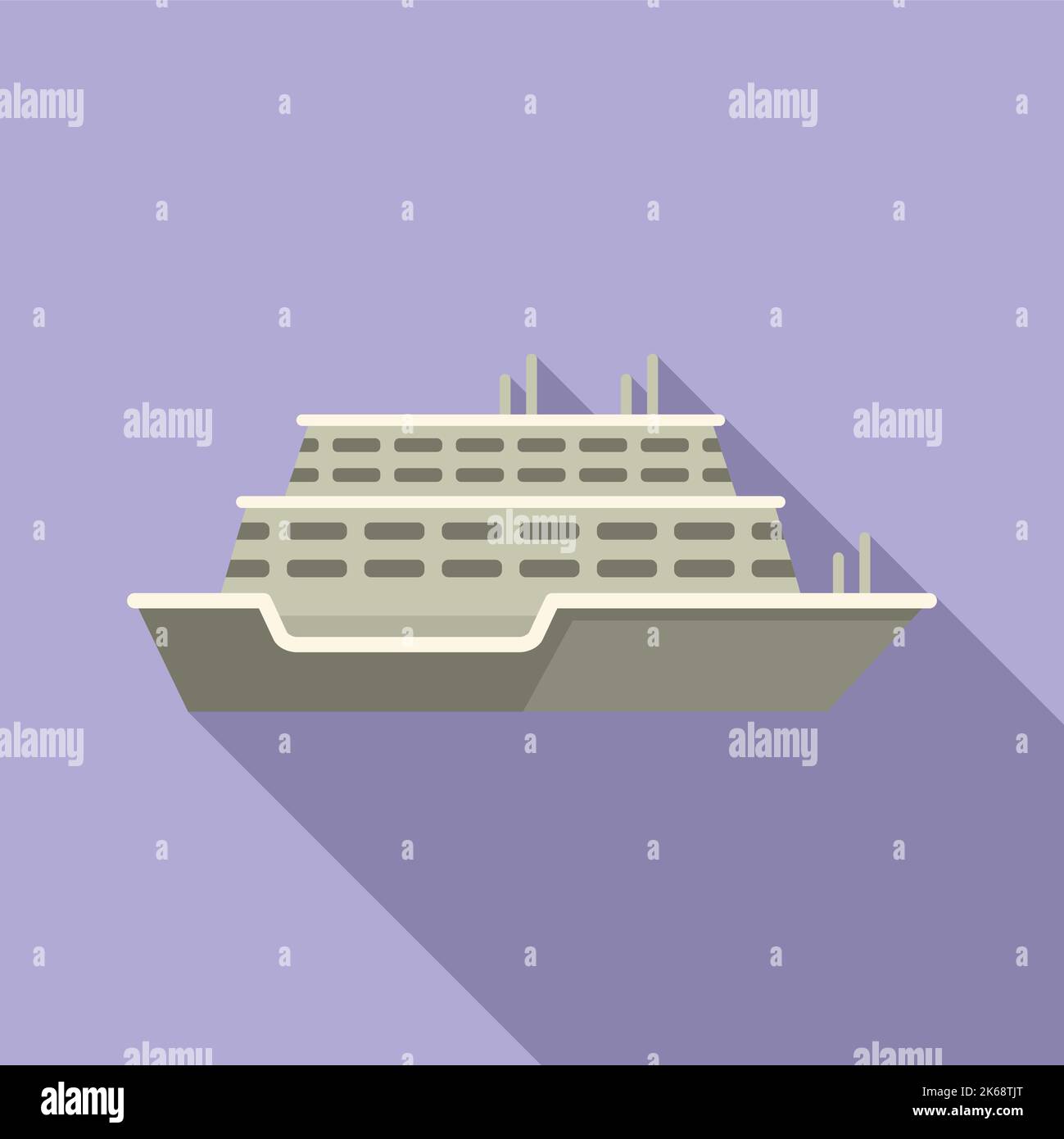 Cruise ferry icon flat vector. Ship river. Cargo front Stock Vector ...