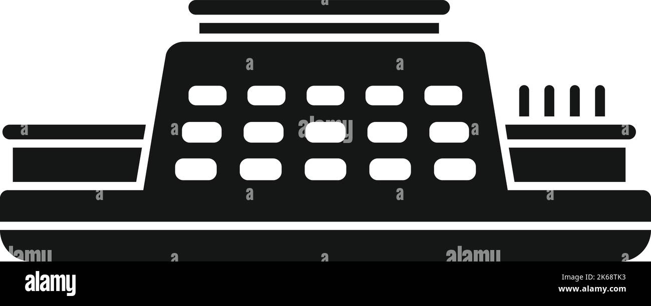 Front ferry boat icon simple vector. Car steamboat. Water sea Stock ...