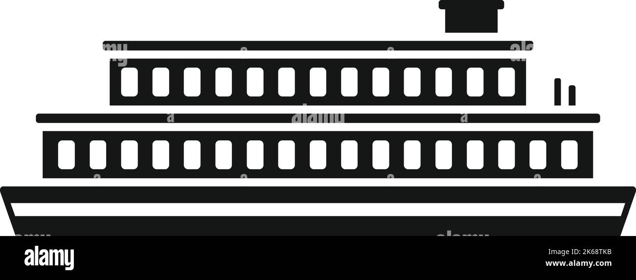 Car transportation ferry icon simple vector. River ship. Cargo front ...