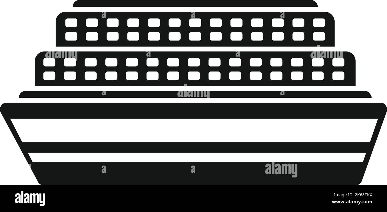 Sea ferry ship icon simple vector. River boat. Cargo front Stock Vector ...