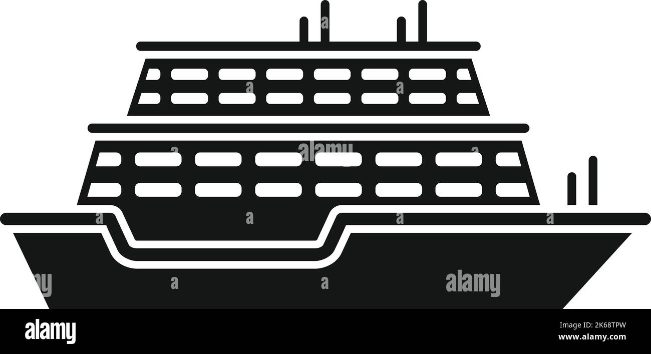 Cruise ferry icon simple vector. Ship river. Cargo front Stock Vector ...