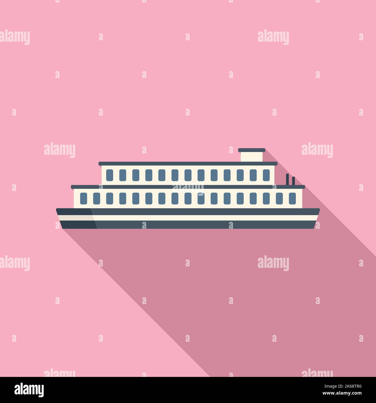 Steamboat icon flat vector. River ship. Cargo front Stock Vector Image ...