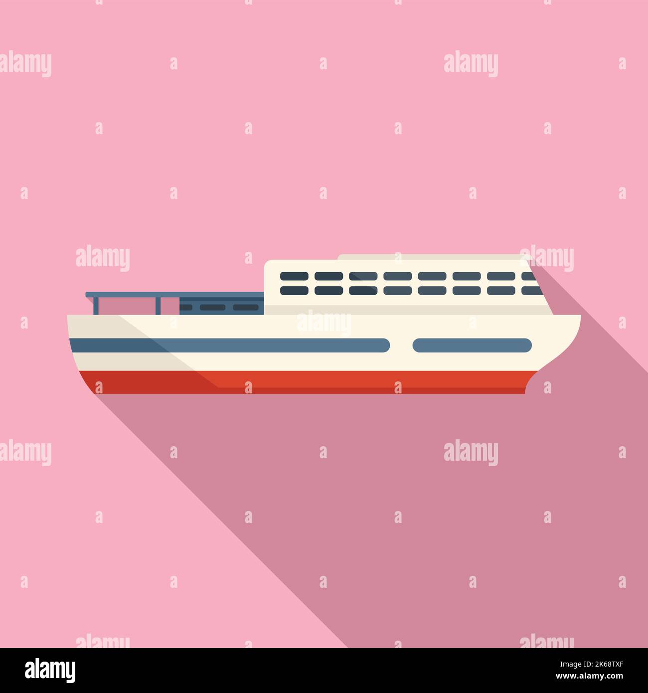 Passenger ferry icon flat vector. River ship. Water sea Stock Vector ...