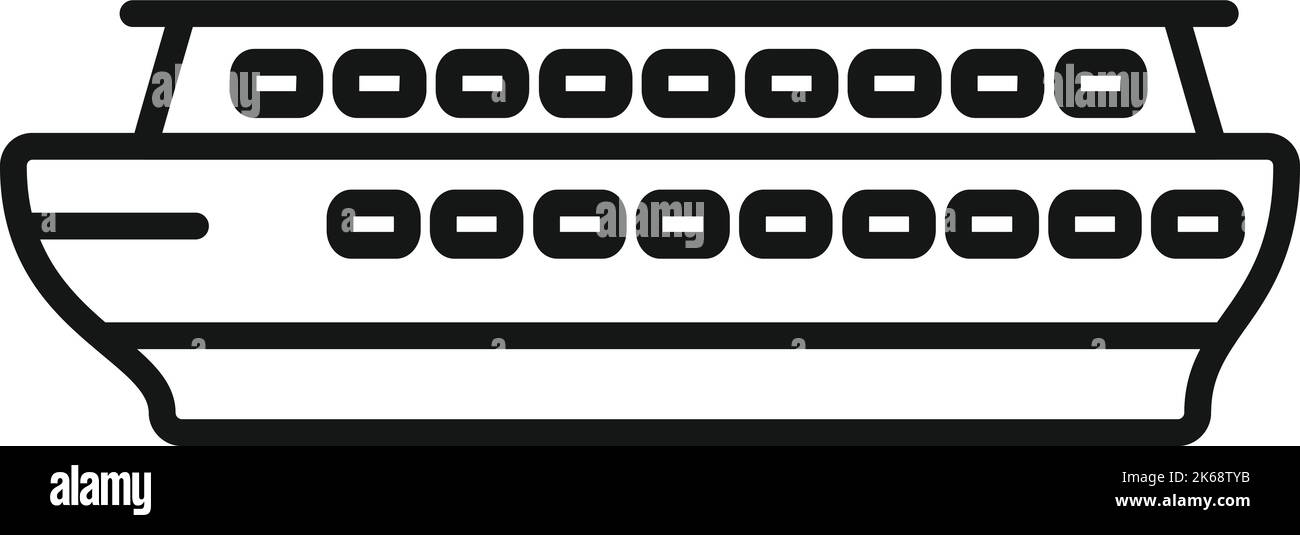 Ferry ship icon outline vector. River boat. Sea water Stock Vector ...