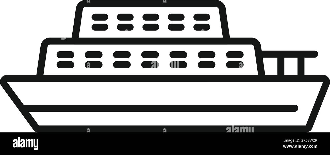 Ferry boat dock icon outline vector. Water sea. Car cargo Stock Vector ...