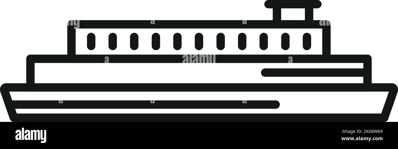 Cargo ferry icon outline vector. River ship. Water sea Stock Vector ...