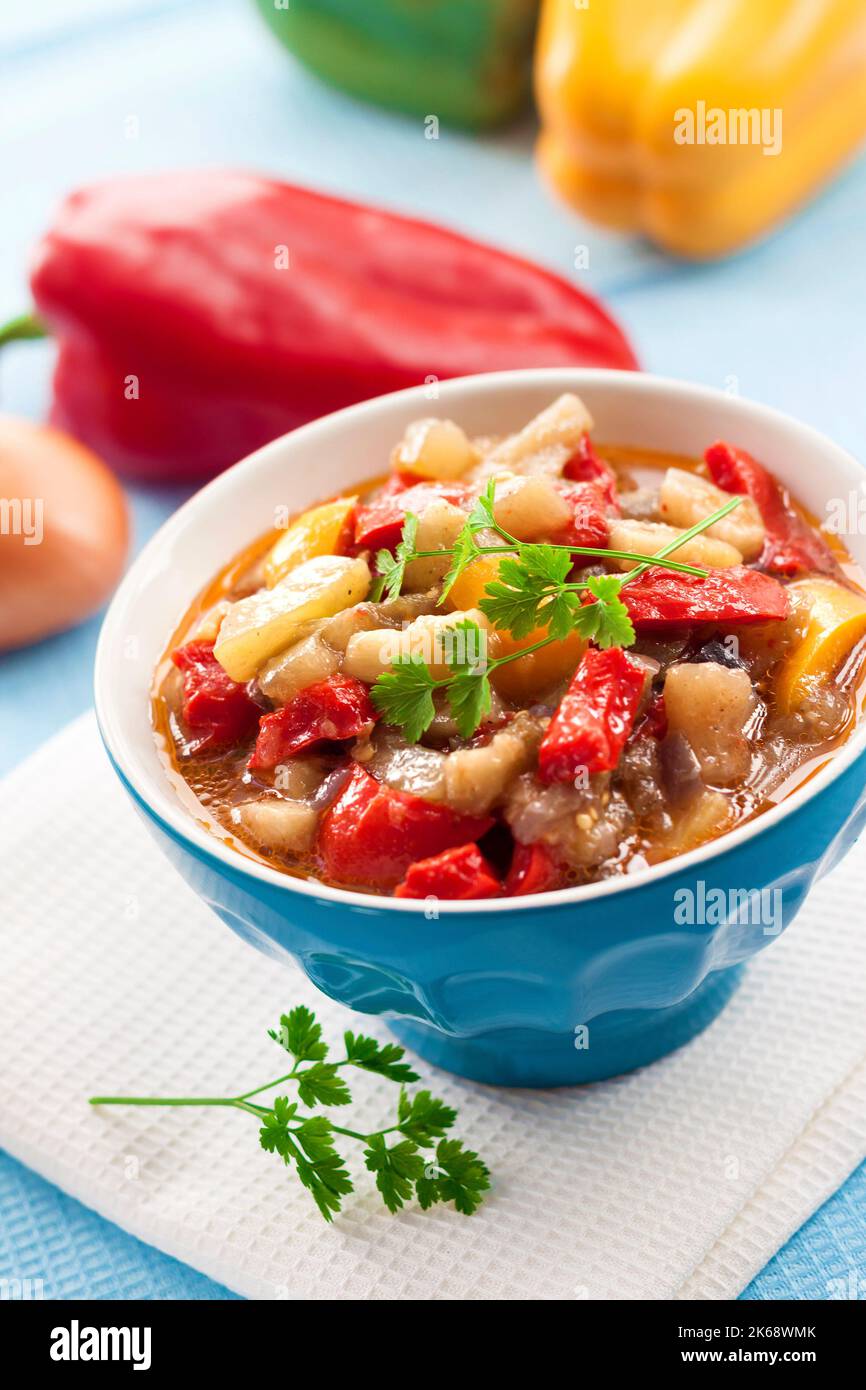 Colorful vegetable stew in a bowl Stock Photo - Alamy