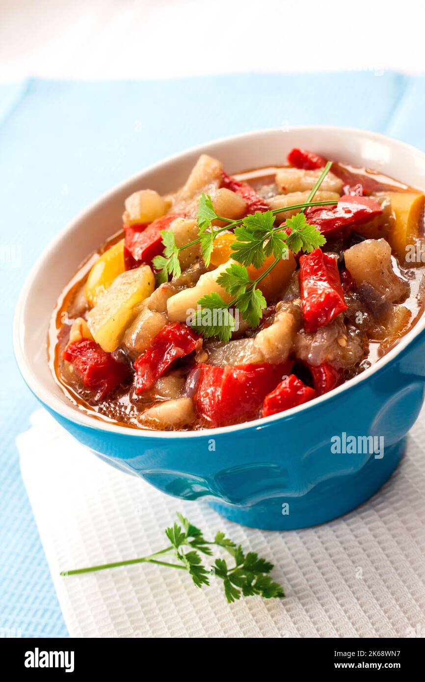 Colorful vegetable stew in a bowl Stock Photo - Alamy