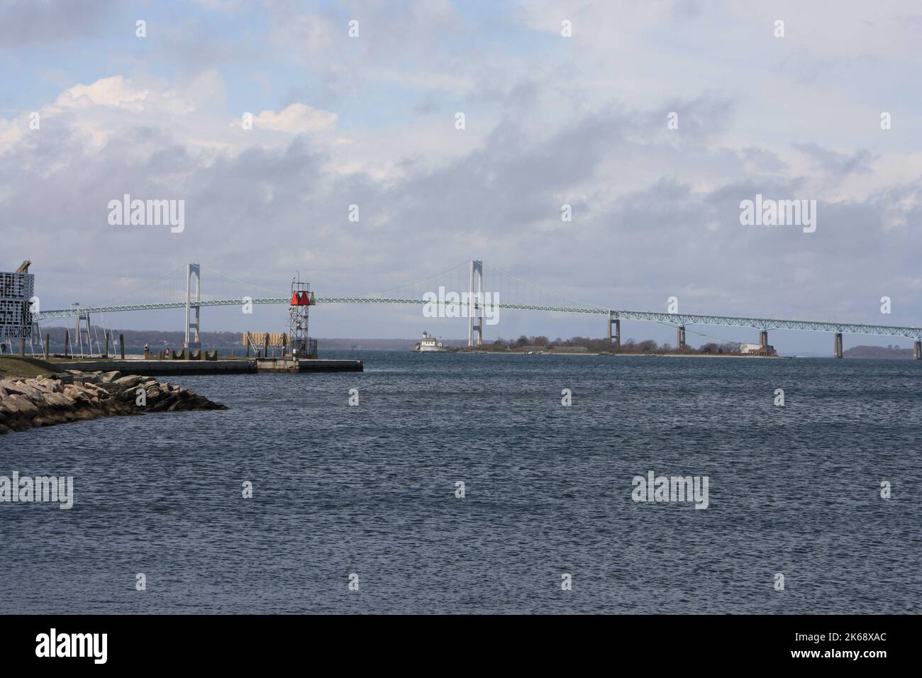 A view to Newport Bridge, RI Stock Photo - Alamy
