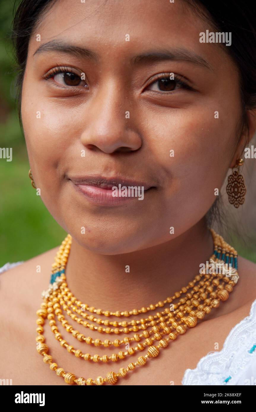 A close up shot of a beautiful Indigenous woman smiling Stock Photo - Alamy