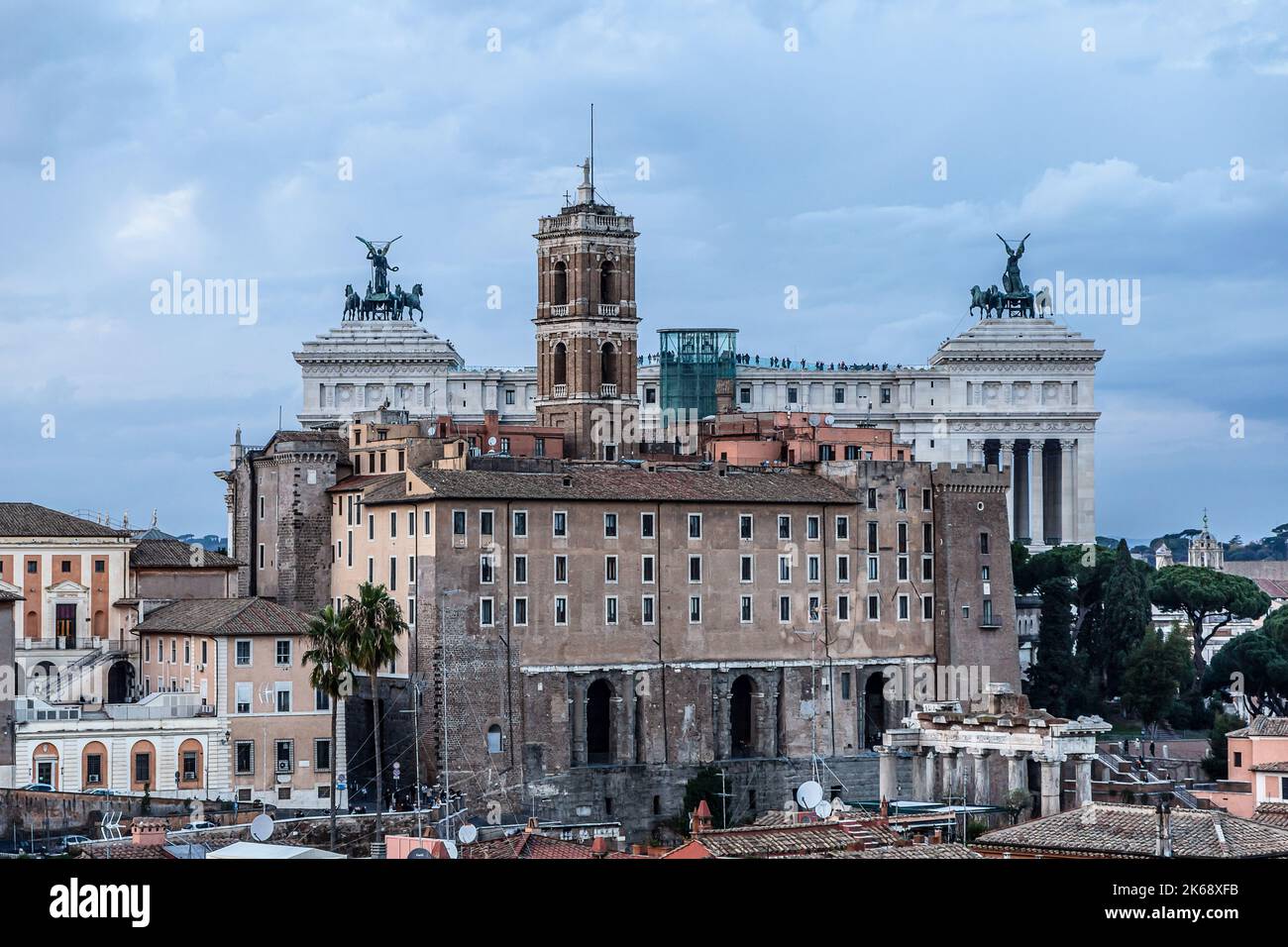 ROME, ITALY - DECEMBER 02, 2019: Buildings in the historical center ...