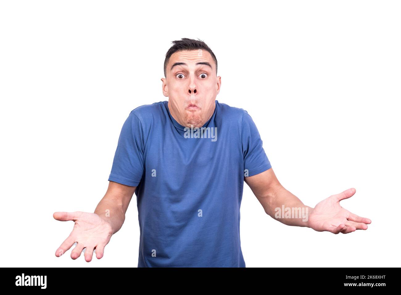 Man looking confused hands up hi-res stock photography and images - Alamy