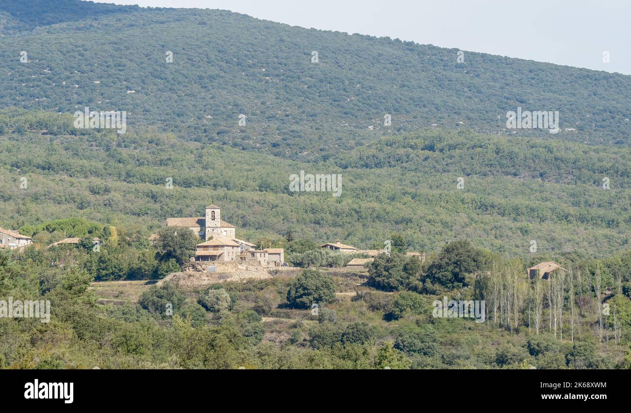 medieval stone built church with bell tower Stock Photo - Alamy