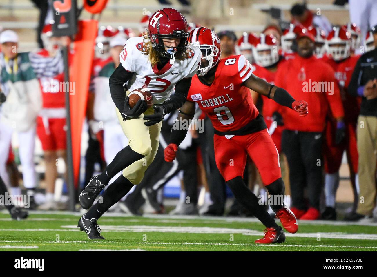 October 7, 2022: Harvard Crimson wide receiver Ledger Hatch (13) runs ...