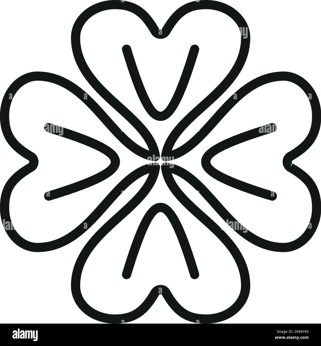 Four leaf clover icon outline vector. Irish luck. Fortune design Stock ...