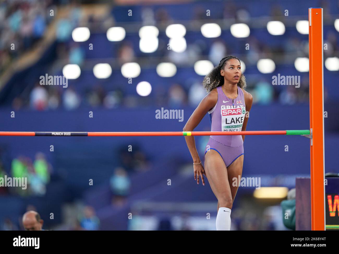 Morgan Lake participating in the High Jump of the European Athletics ...