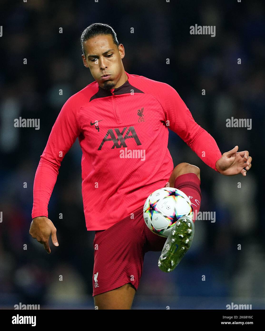 Liverpool's Virgil van Dijk warms up before the UEFA Champions League ...