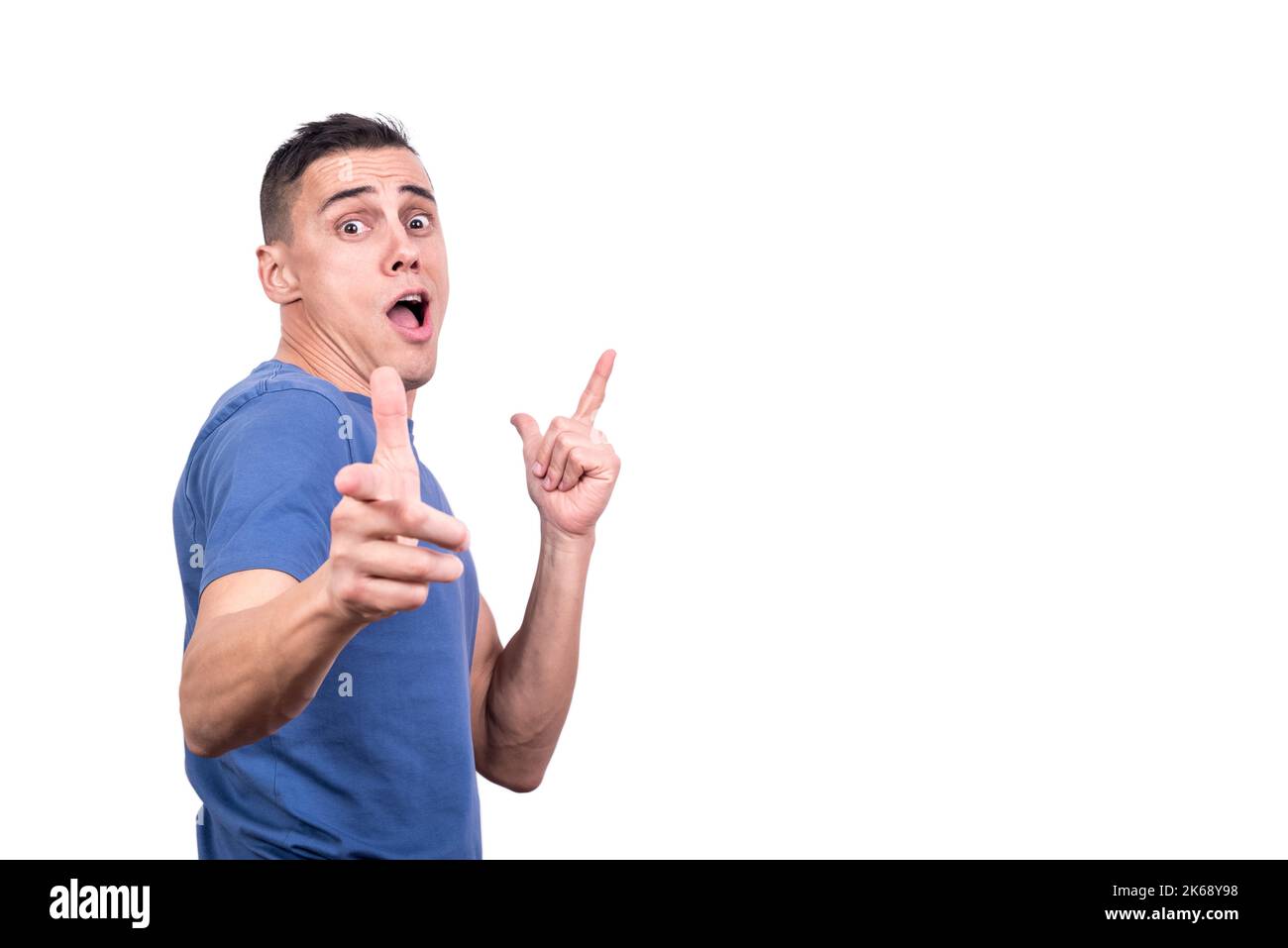 Man gesturing with his hands with a cocky expression Stock Photo - Alamy