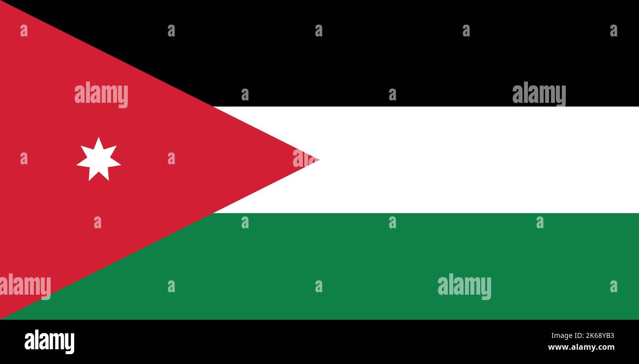 Flag of Jordan. National symbol in official colors. Template icon ...