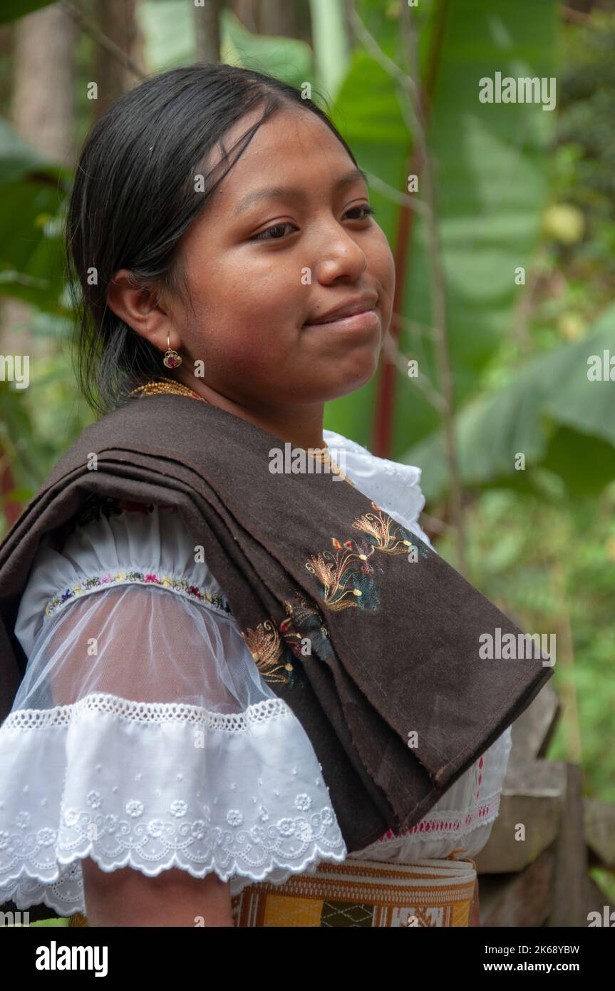 A beautiful indigenous woman looking aside and smiling Stock Photo - Alamy
