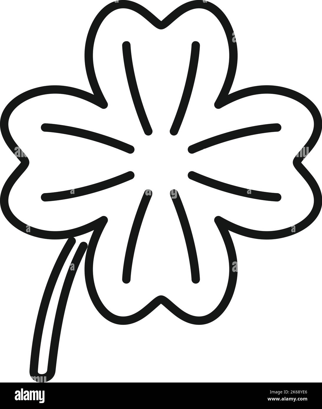 Clover contour icon outline vector. Four leaf. Lucky day Stock Vector ...