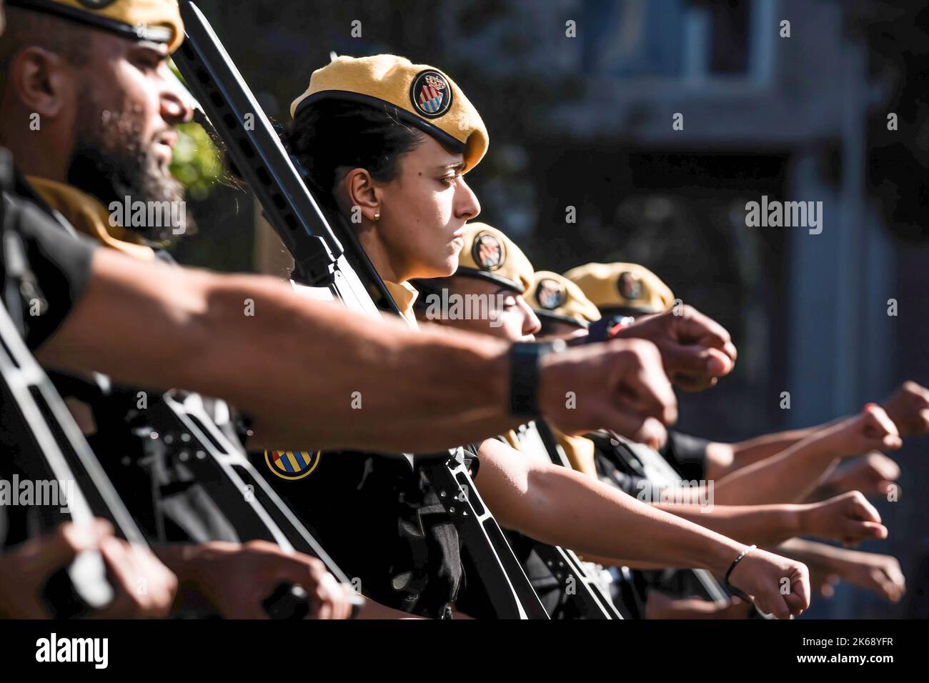 Madrid, Spain. 12th Oct, 2022. Agents of the Military Emergency Unit ...