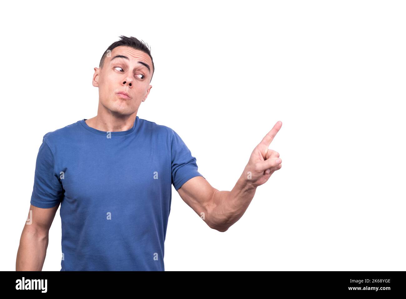 Man warning and gesturing no with the finger Stock Photo - Alamy