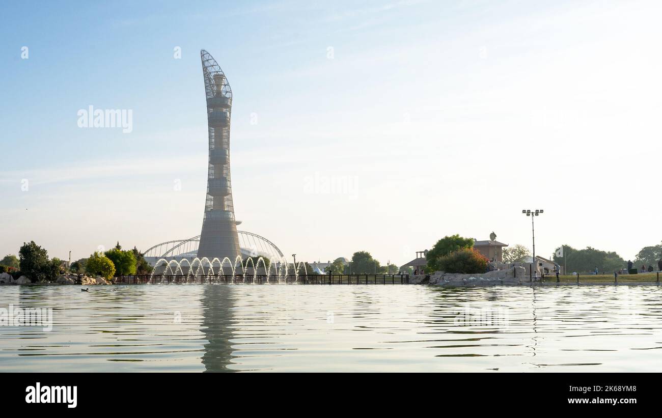 Doha,qatar- October 10,2022 : Aspire park in qatar next to khalifa ...